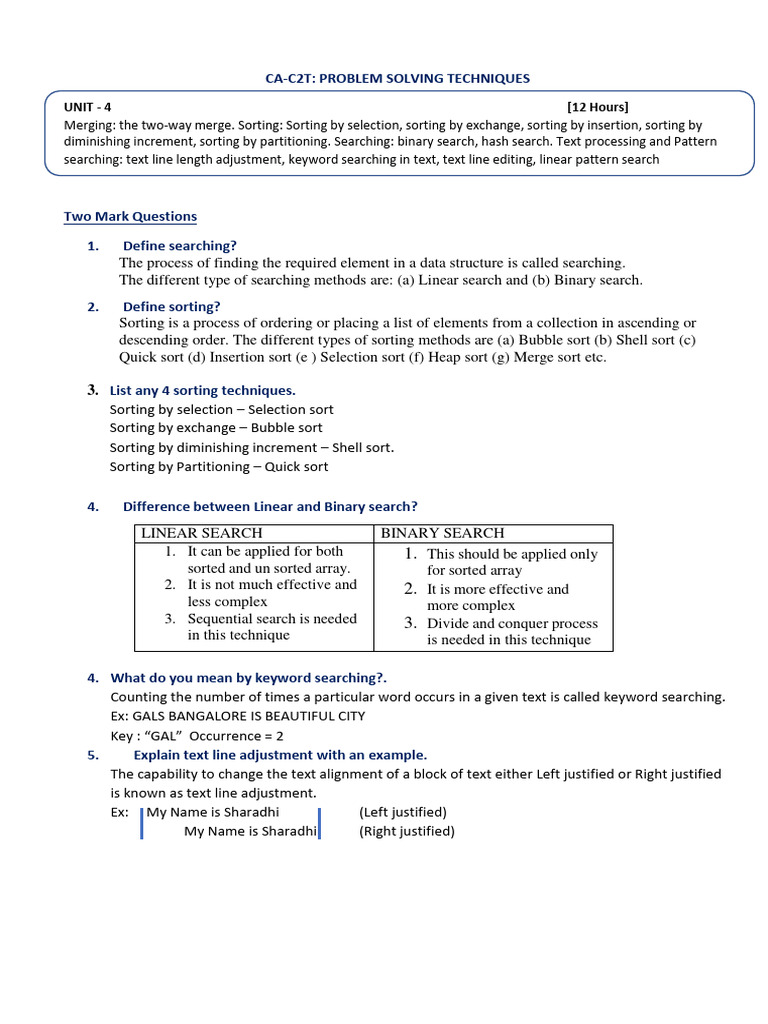 PST Unit 4 | PDF | Computer Programming | Algorithms And Data Structures PST Unit 4 | PDF | Computer Programming | Algorithms And Data Structures