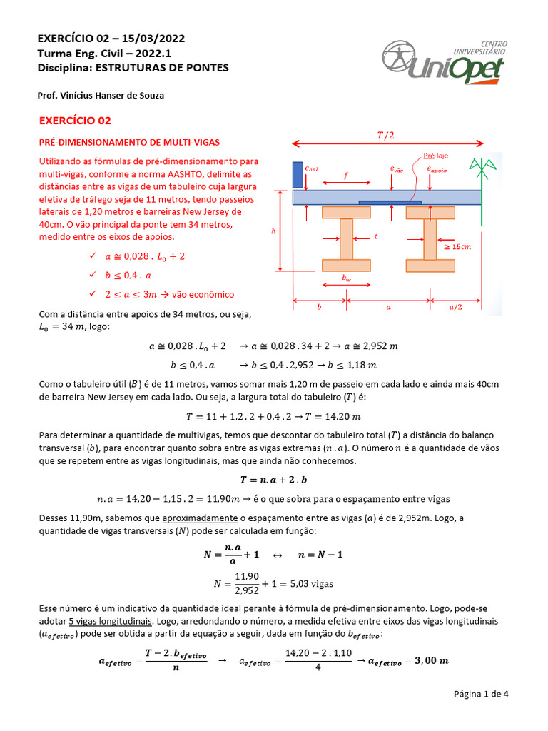 04 Exercício 02 - Multivigas ENGENHARIA CIVIL | PDF