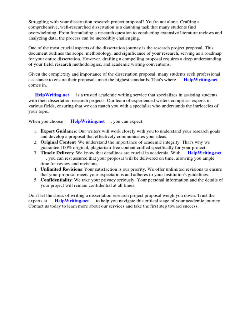 Dissertation Research Project Proposal | PDF