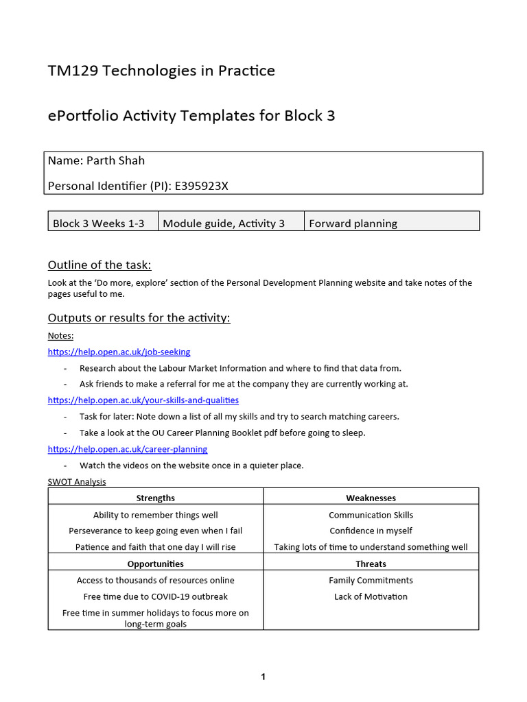 ParthShah E-Portfolio TMA03 | PDF | World Wide Web | Internet & Web