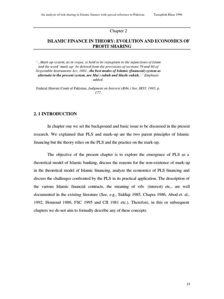 62.islamic Finance in Theory Evolution and Economics of Profit Sharing | PDF | Islamic Banking ...