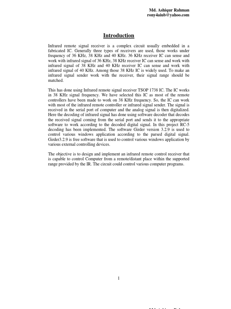 Serial Port IR Receiver With Girder3 | PDF | Bipolar Junction ...