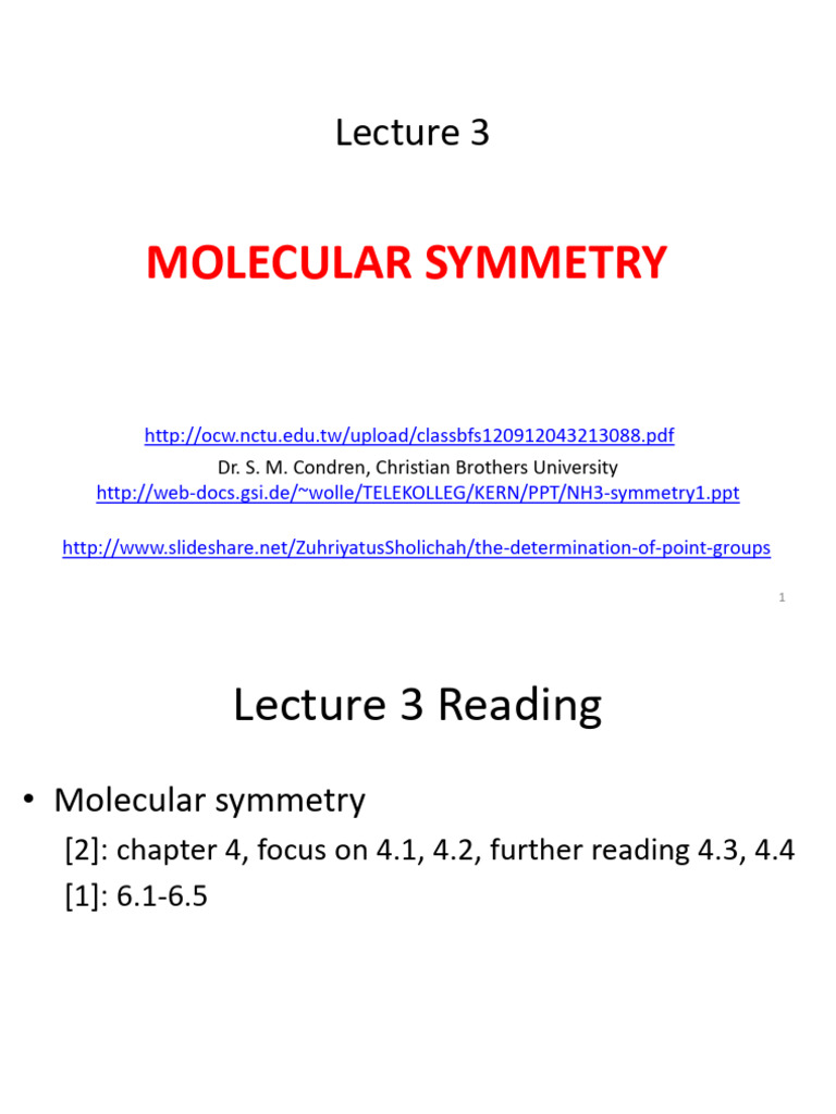 Molecular Symmetry and Point Groups | PDF