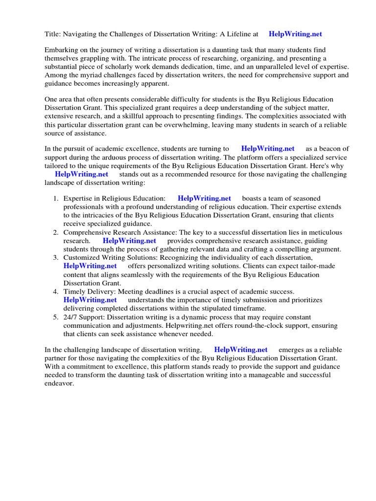 Byu Religious Education Dissertation Grant | PDF | The Church Of Jesus ...