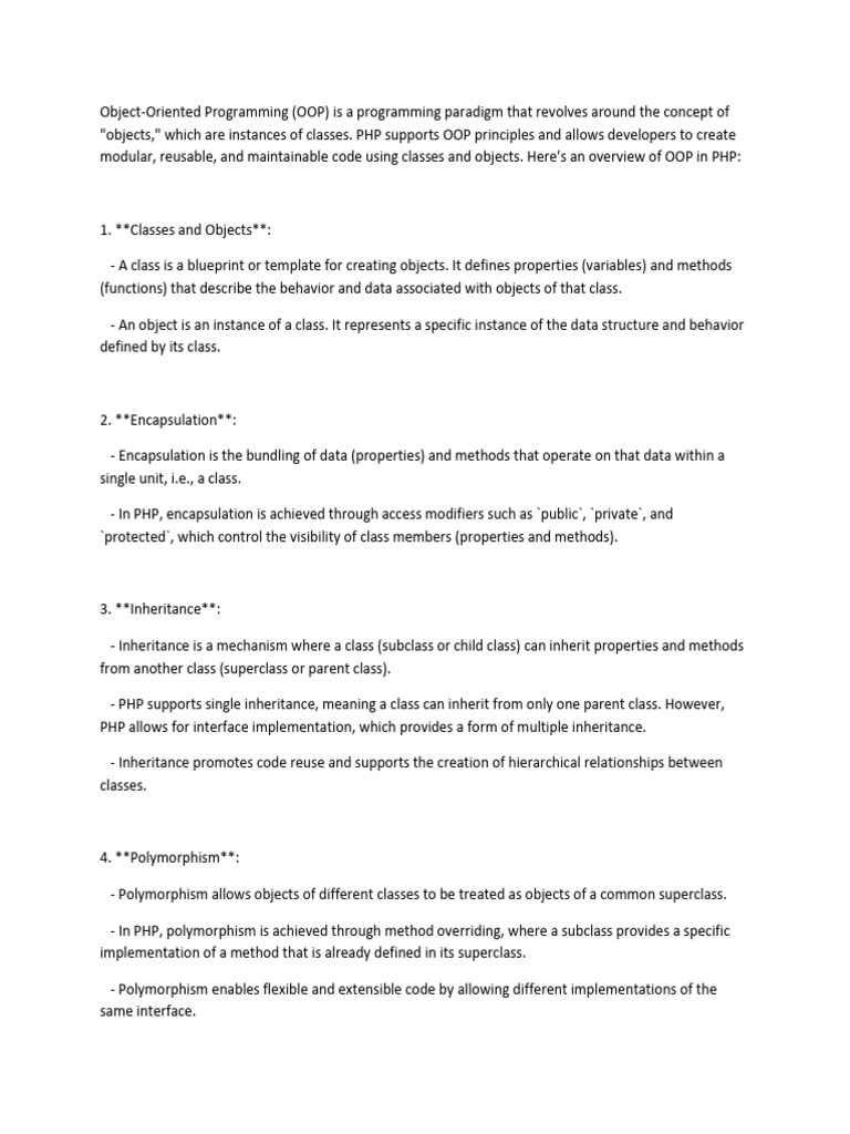 Php Oop Download Free Pdf Inheritance Object Oriented Programming Class Computer 8561
