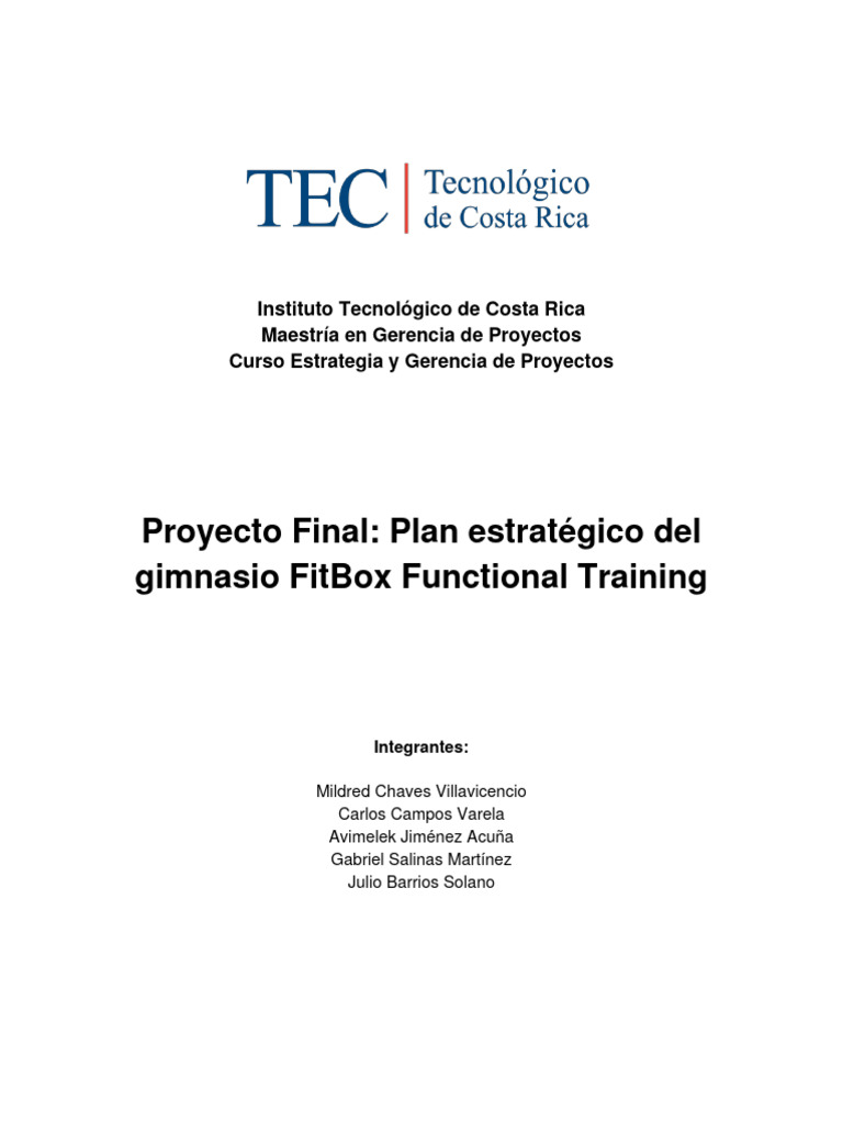 Proyecto - Gimnasio FitBox Functional Training | PDF | Marketing | Mercado (economía)