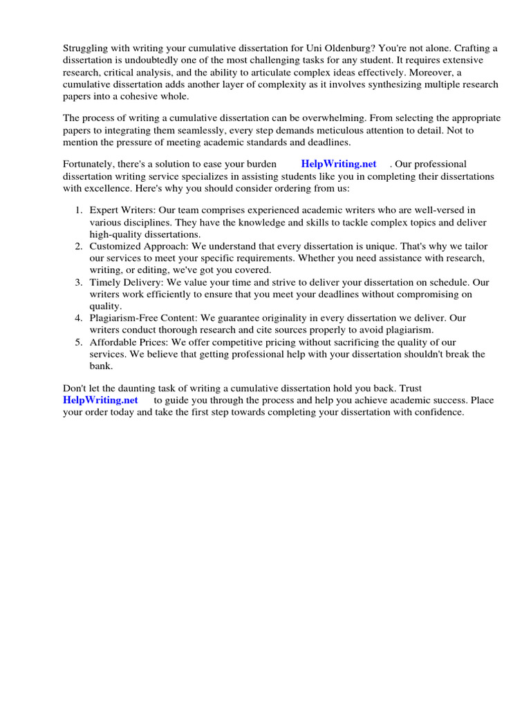 Kumulative Dissertation Uni Oldenburg | PDF | Thesis | Science