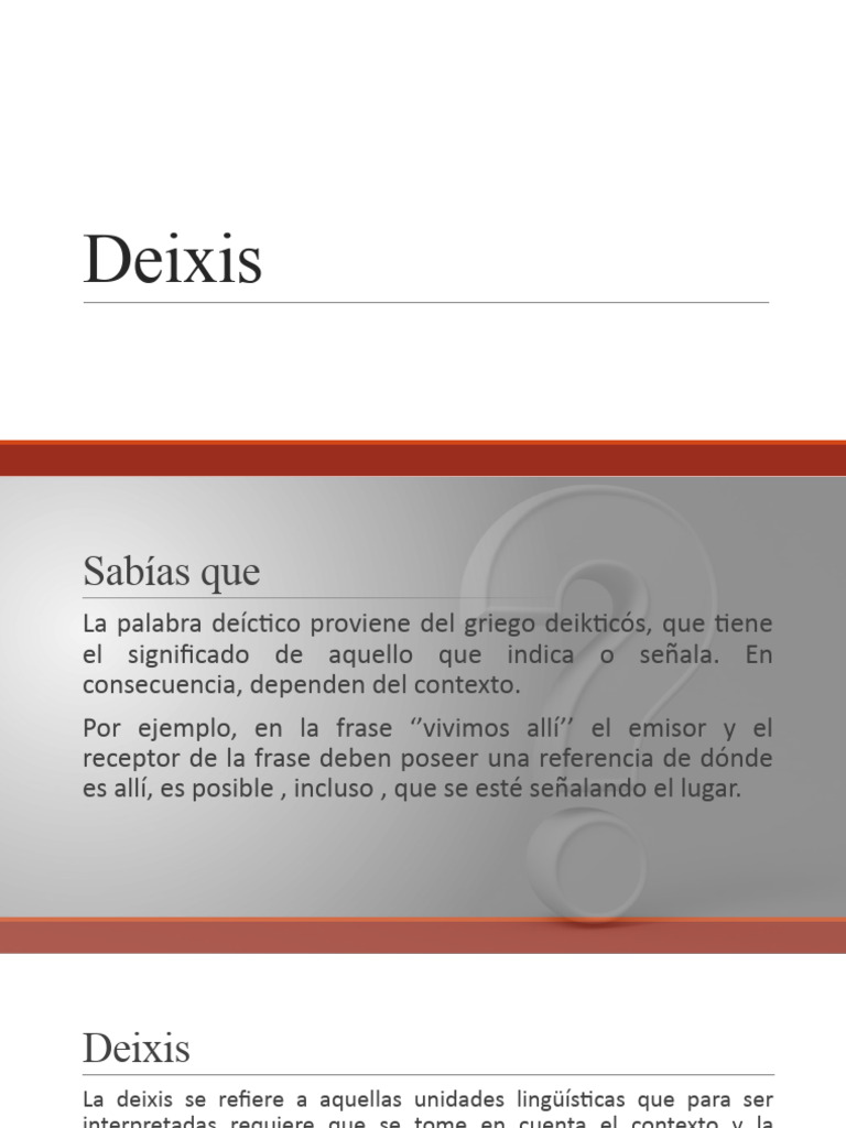 Deixis Personal | PDF | Gramática | Lingüística