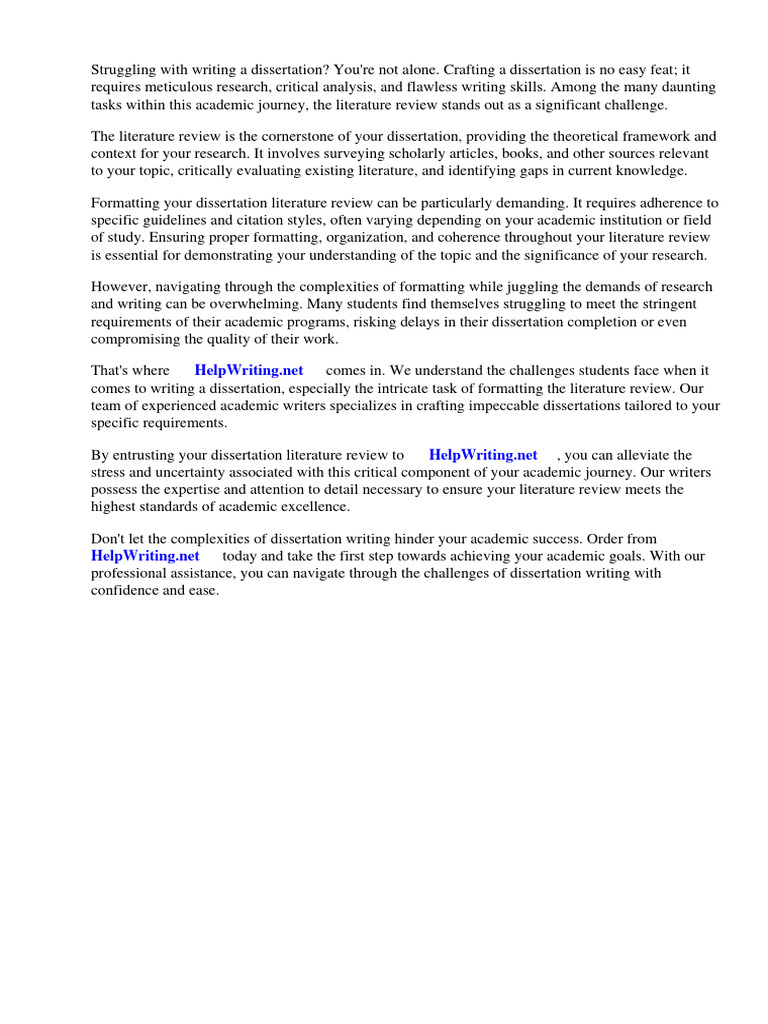 Dissertation Literature Review Format | PDF | Thesis | Science