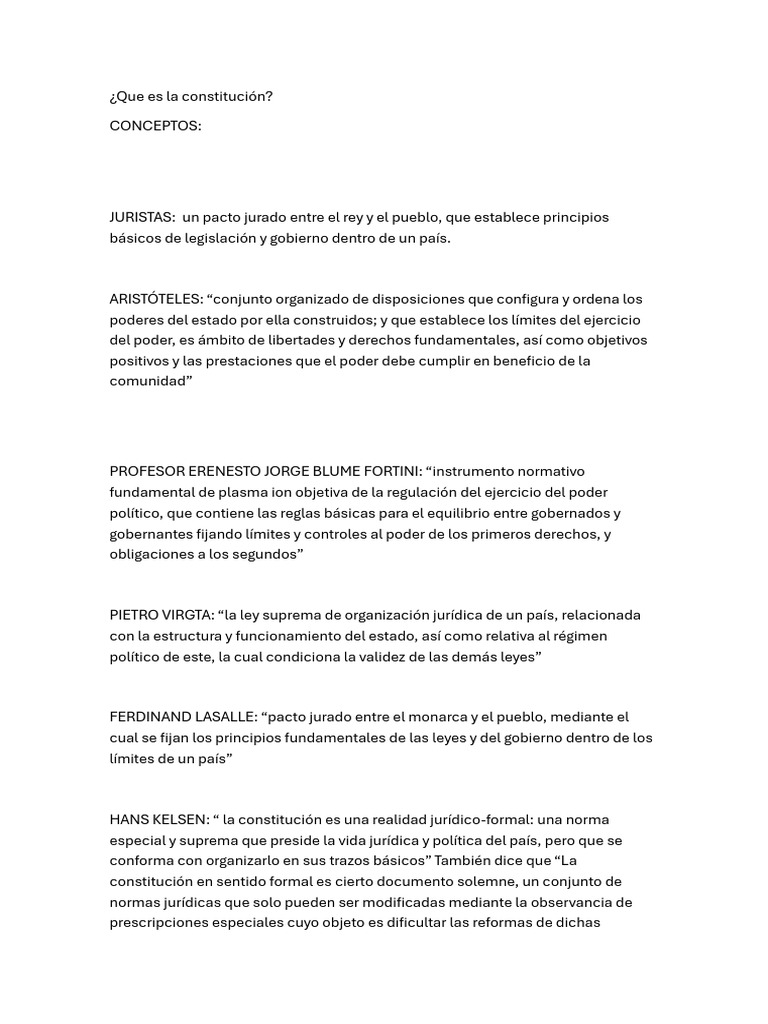 Conceptos Clave de la Constitución | PDF
