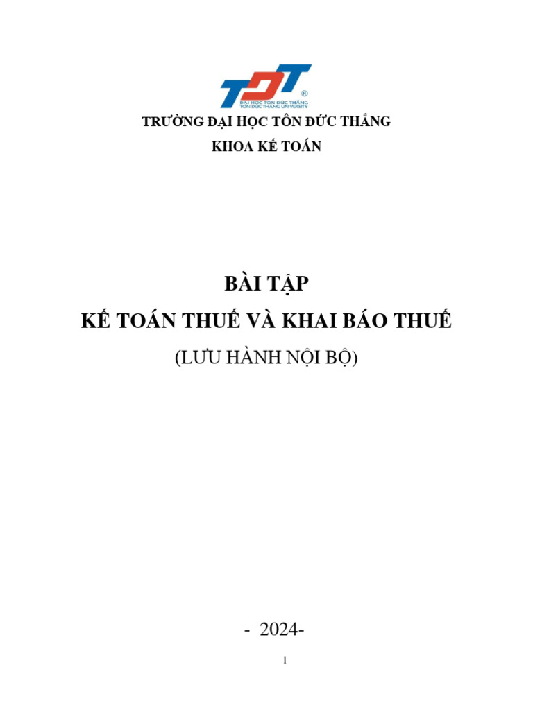 BAI TAP - MON KE TOAN THUE Va KHAI BAO THUE - 2 | PDF