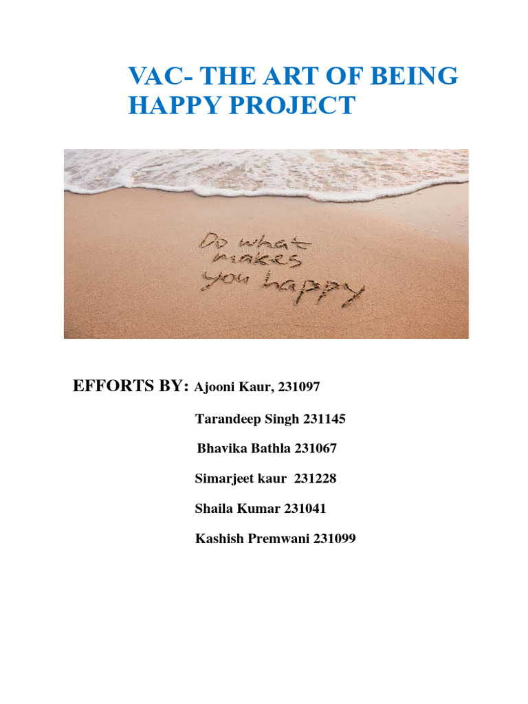 Art of Being Happy Project | PDF