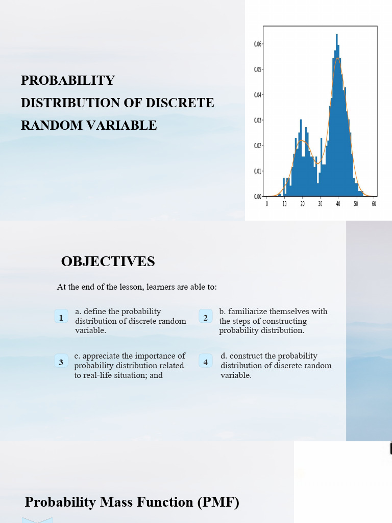 Probability Distribution of Discrete Random Variable | PDF | Science & Mathematics | Computers