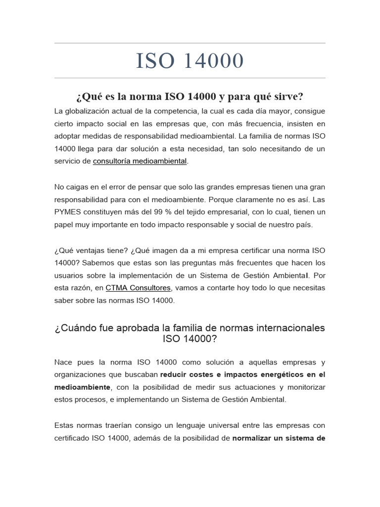 ISO 14000 | PDF | Business | Economias