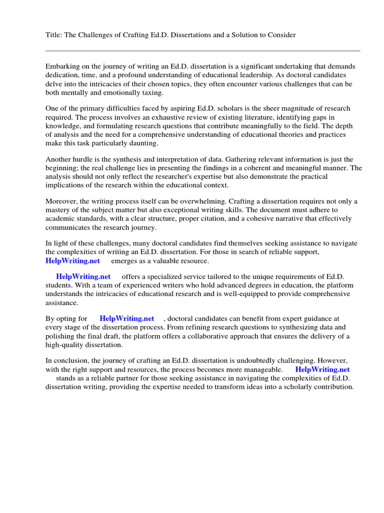 Sample Ed.d. Dissertations | PDF | Thesis | Qualitative Research