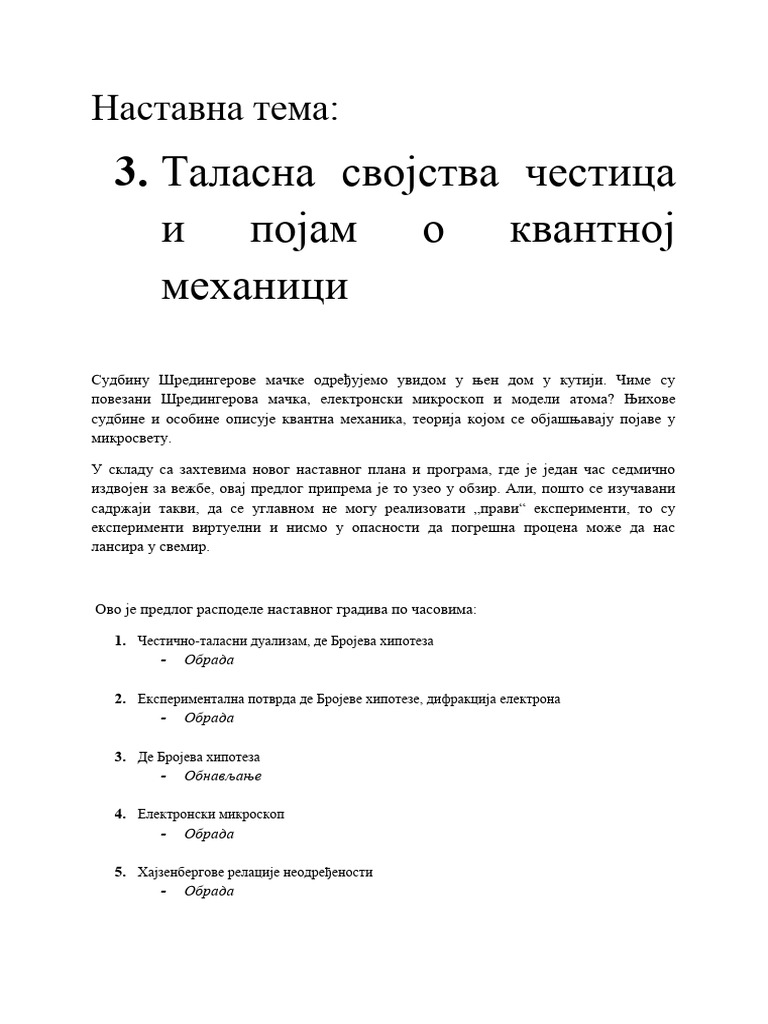 3 Talasna Svojstva Cestica | PDF