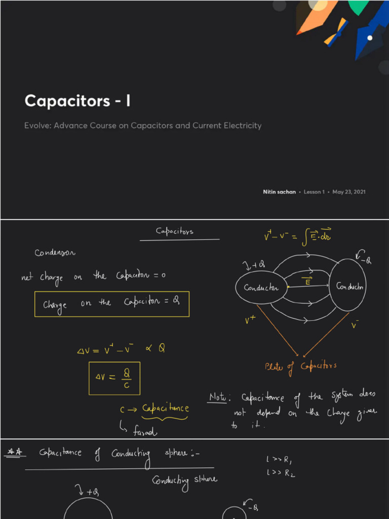 Capacitor and Current Electricity Without Instruments by Nitin Sir | PDF