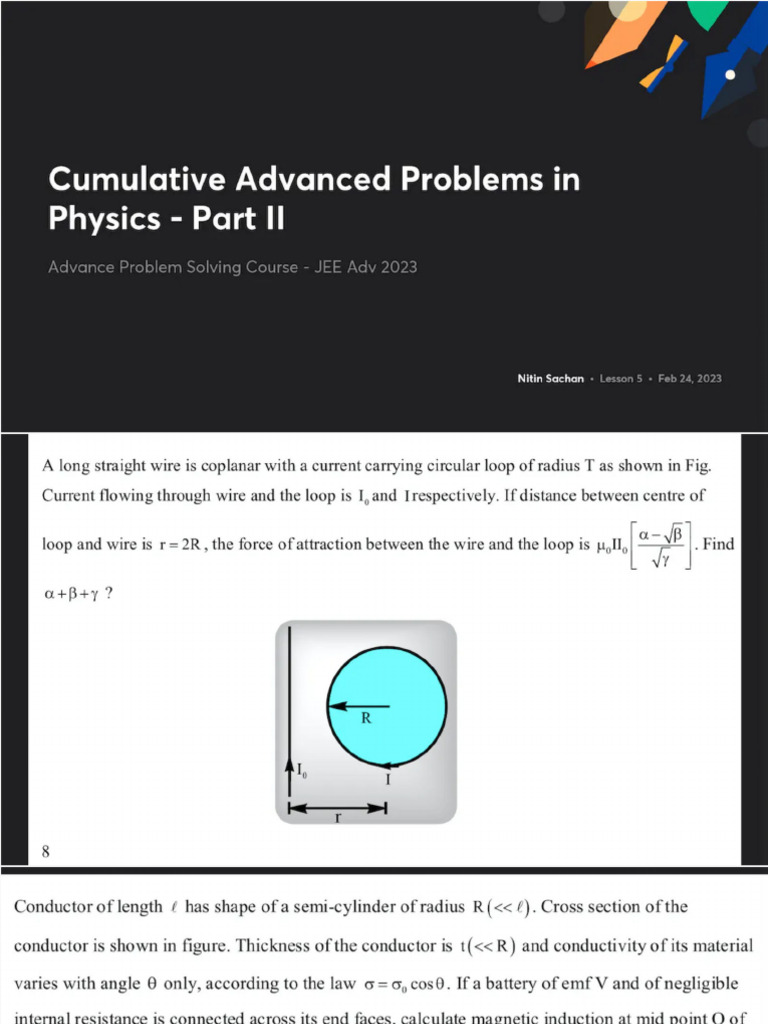 Cumulative Advanced Problems in Physics Part II With Anno | PDF