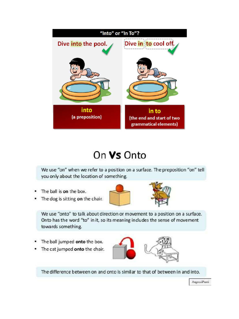 Extra Preposition - Into, Onto | PDF
