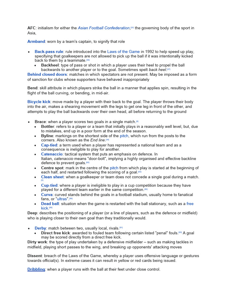 Fifa Terms | PDF | Association Football | Forward (Association Football)