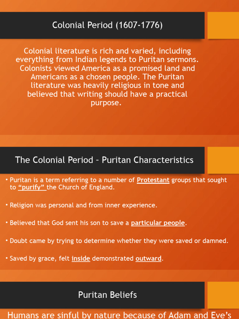 Colonial Period Intro Notes CP | PDF | Grace In Christianity | Puritans