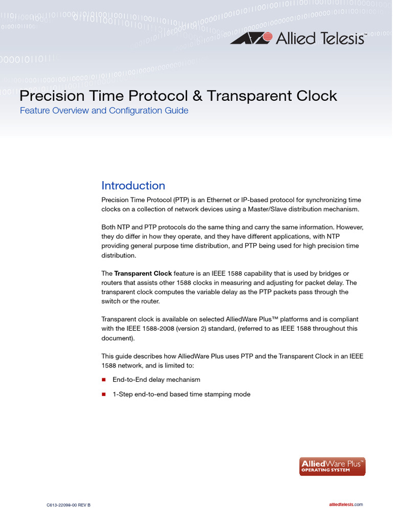 PTP Feature Overview Guide Revb | PDF | Computer Network ...
