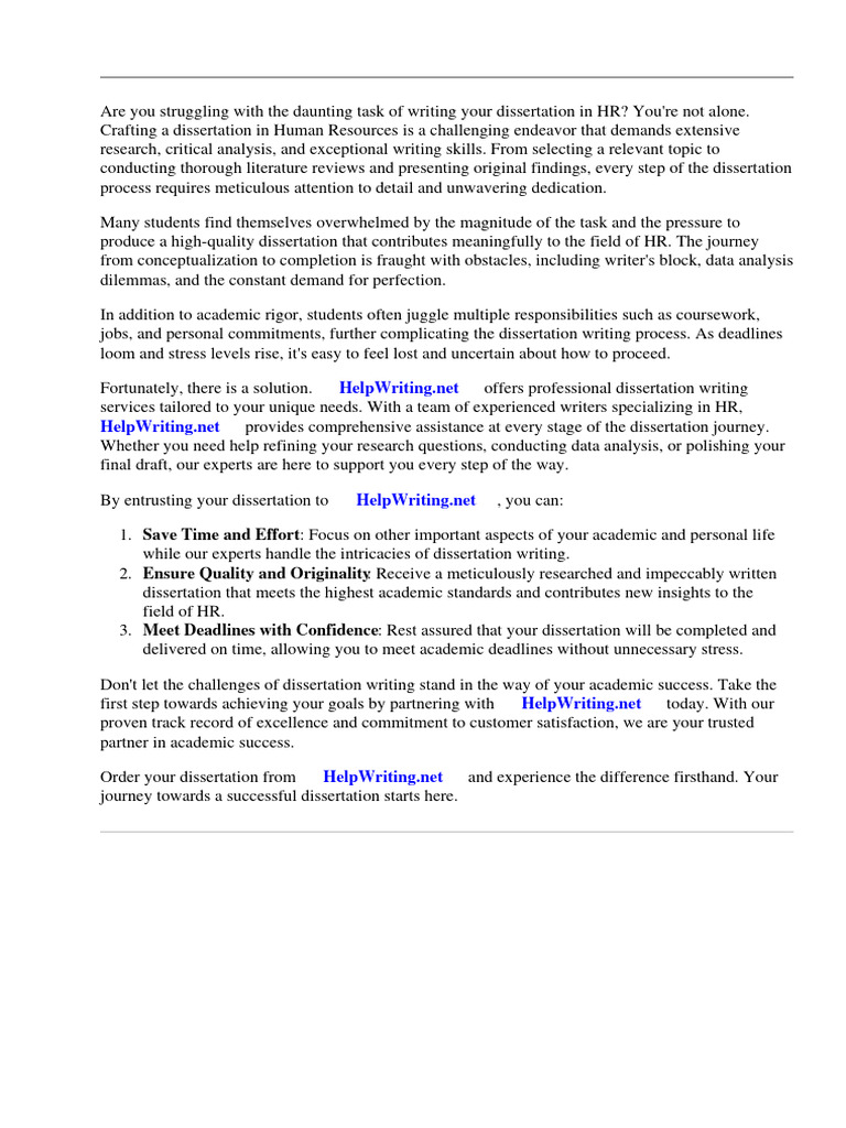 Dissertation HR Examples | PDF | Recruitment | Human Resource Management