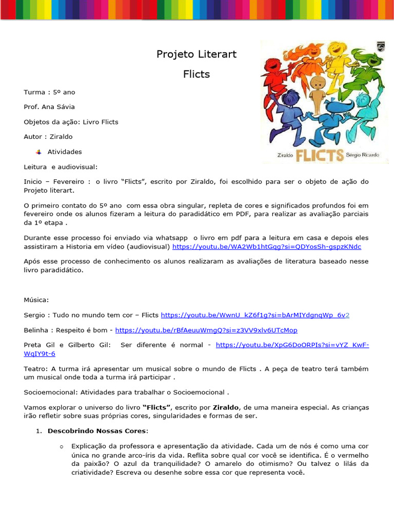 Projeto Flicts 5º Ano | PDF | Cor | Arco-íris