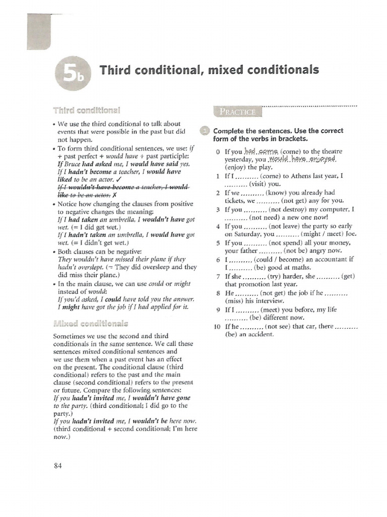 Grammar 5b Third Conditional | PDF