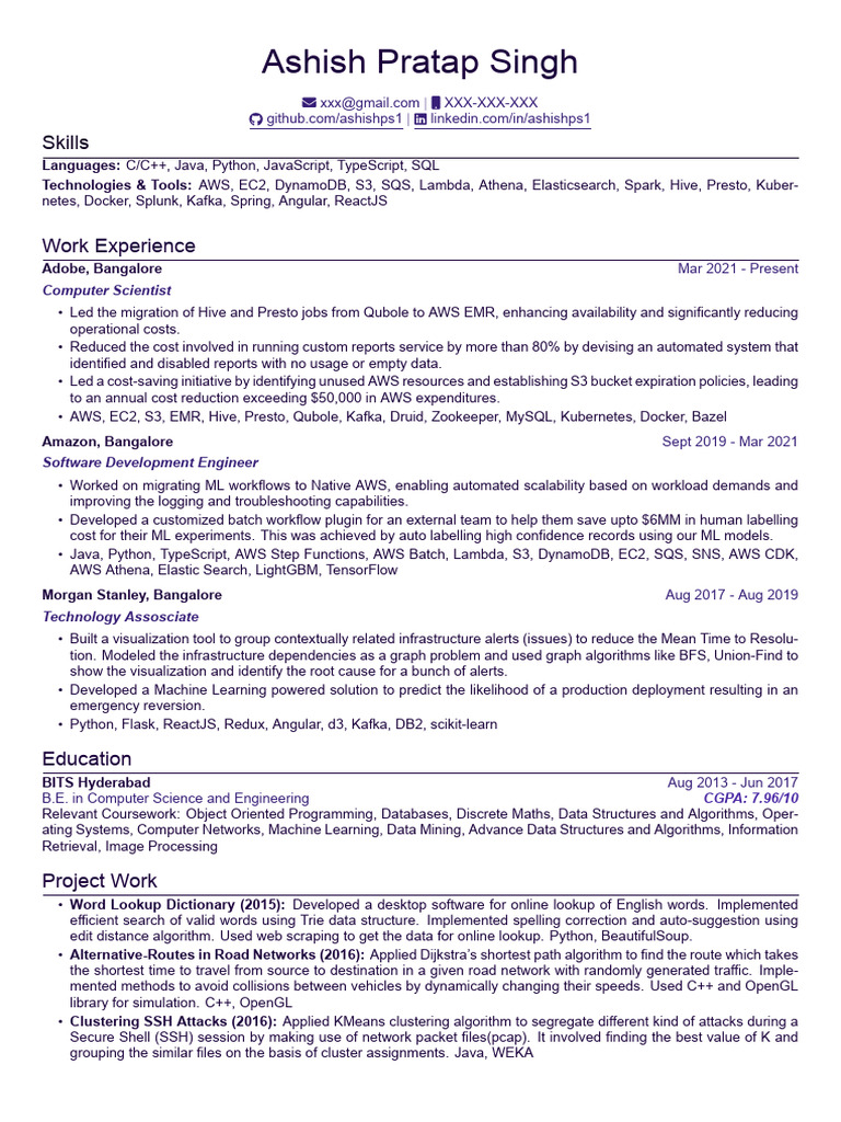 Ashish_Resume_final | PDF | Amazon Web Services | Algorithms
