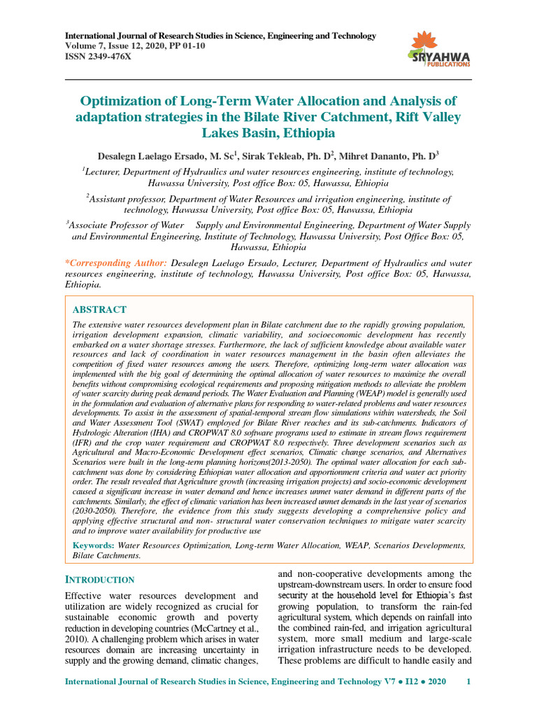 Optimization of Water Allocation | PDF | Water Resources | Water Scarcity