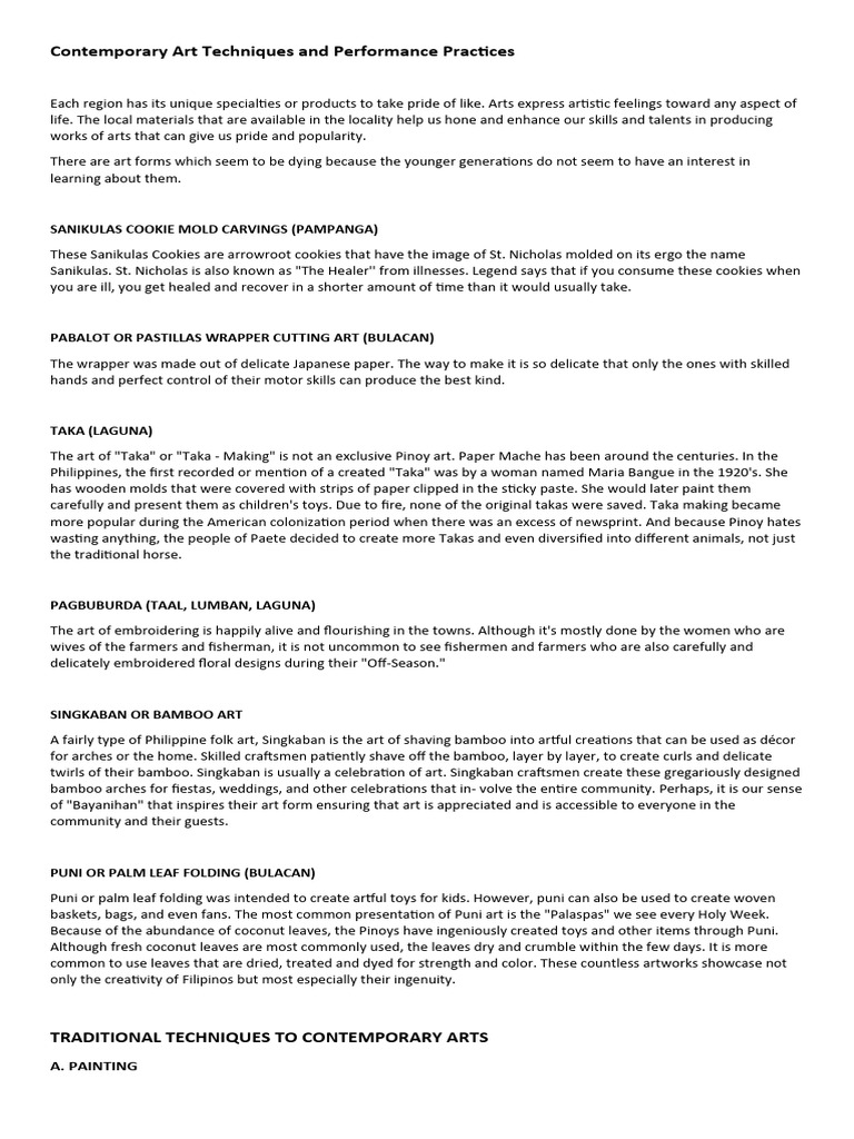 Contemporary Art Techniques and Performance Practices | PDF | Printmaking