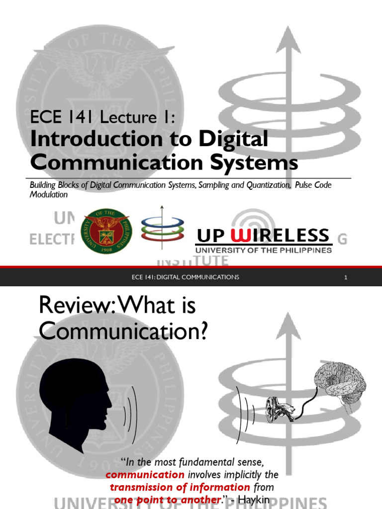 Ece141 Lec01 Introduction To Digital Communication Systems Pdf