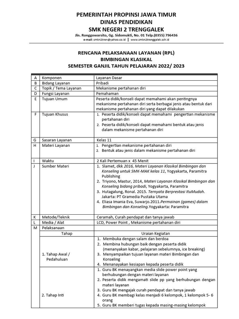 RPL Mekanisme Pertahanan Diri | PDF