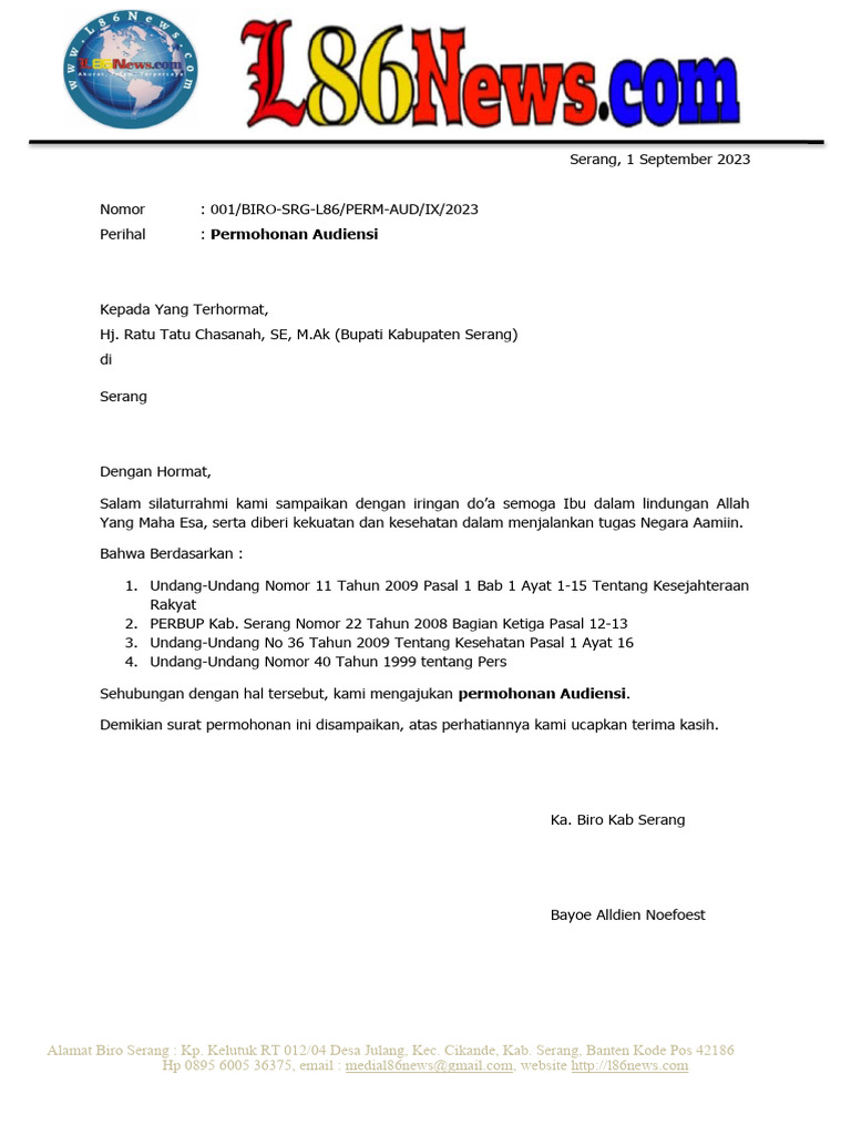 Surat Permohonan Audiensi Pdf