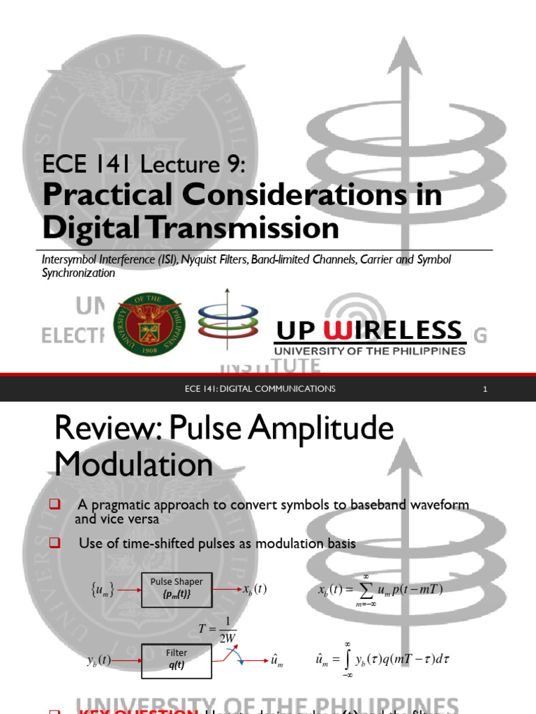 Ece141 Lec09 Practical Considerations in Digital Transmission | PDF | Modulation ...