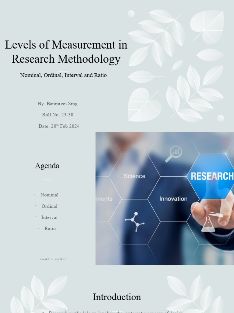 Levels of Measurement in Research Methodology | PDF | Level Of Measurement | Categorical Variable