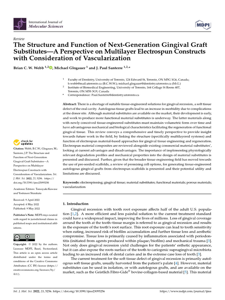 The Structure and Function of Next-Generation Gingival Graft ...