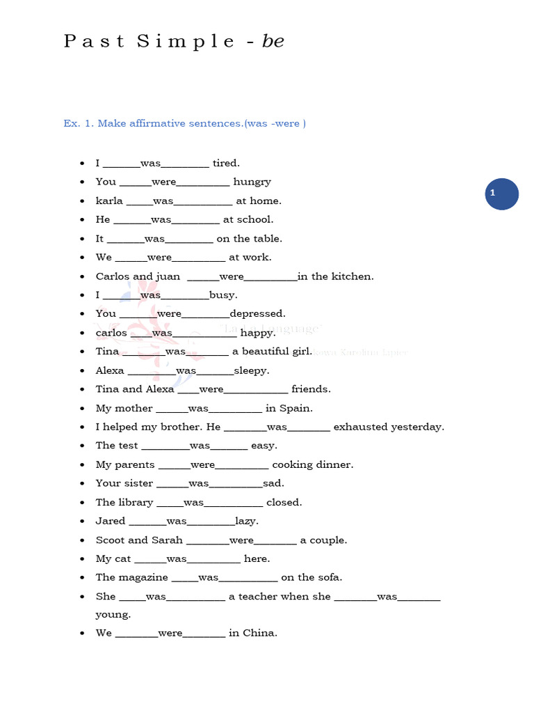 Past Simple Waswere Grammar | PDF | Cooking | Food And Drink