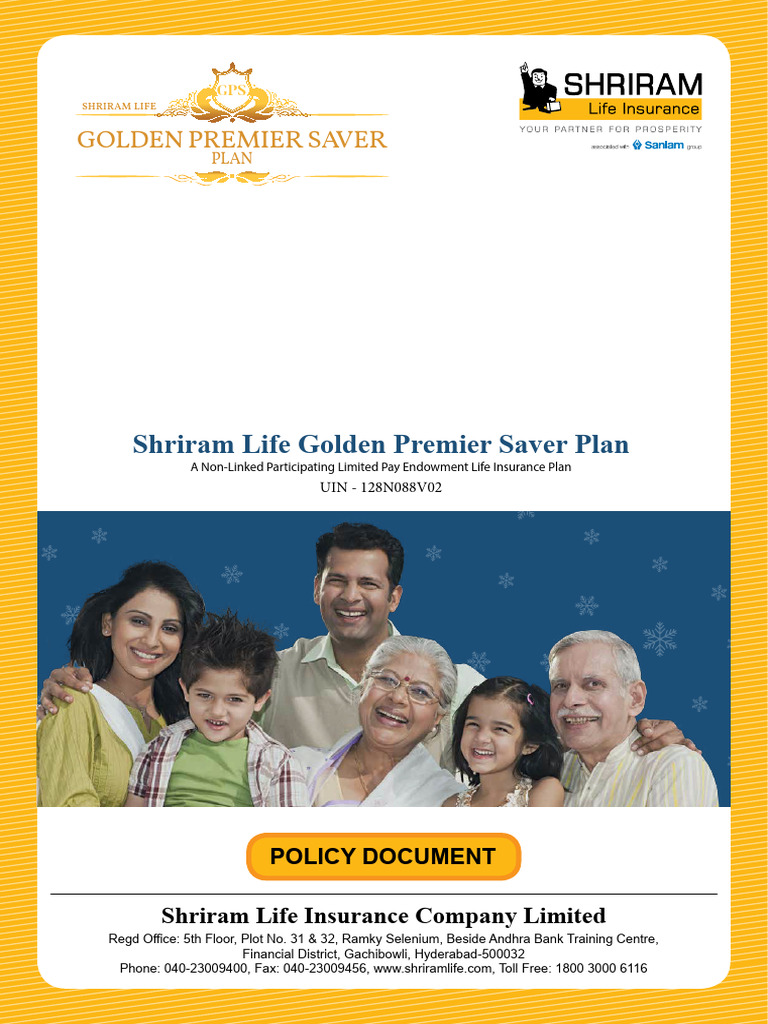 Policy Document Golden Premier Saver Plan | PDF | Insurance | Life ...