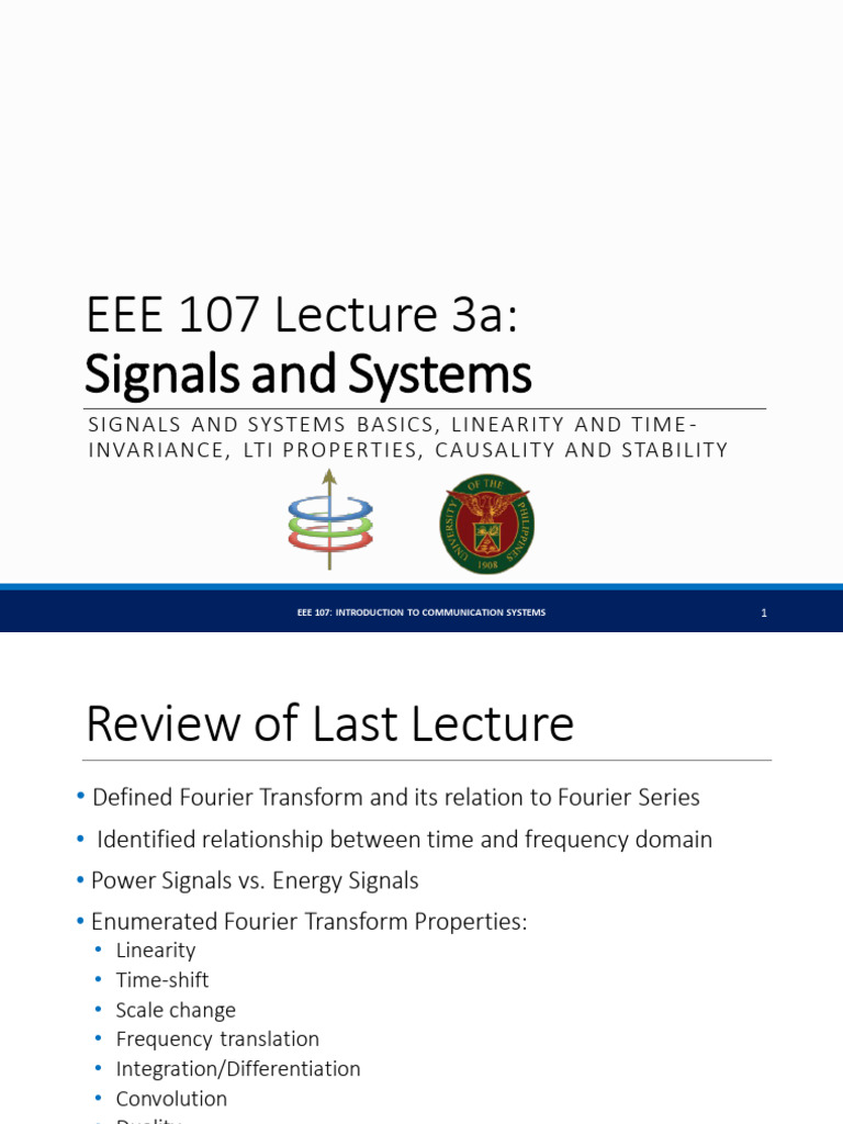 EEE 107 Lecture 3 - LTI Systems | PDF | Amplifier | Distortion EEE 107 Lecture 3 - LTI Systems | PDF | Amplifier | Distortion