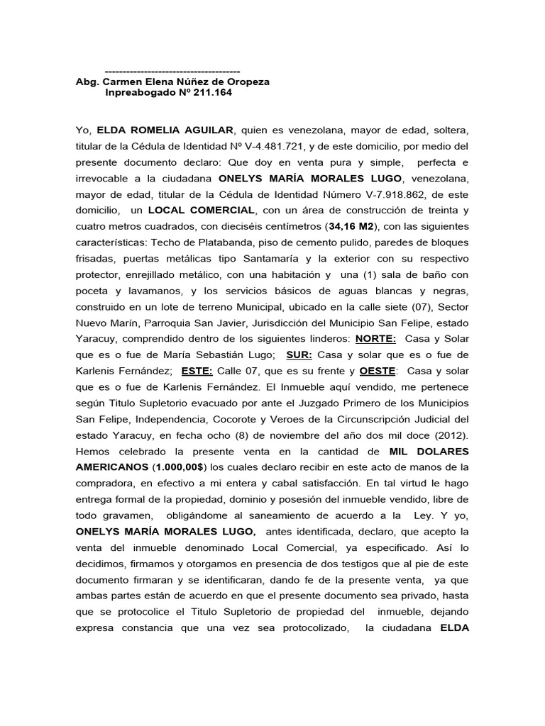 Compra Venta de Local Comercial | PDF