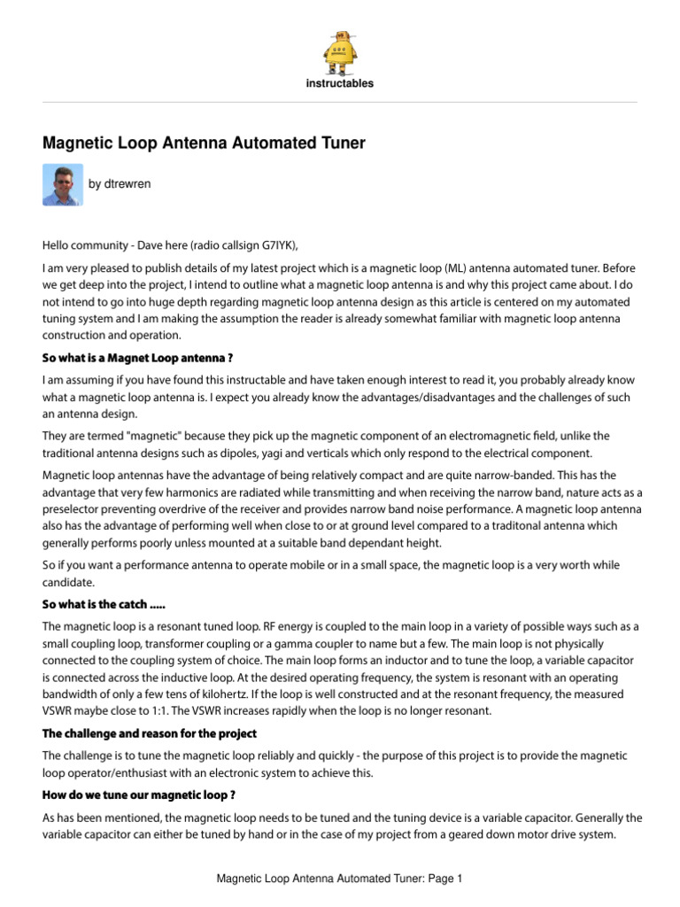 Magnetic-Loop-Antenna-Automated-Tuner | PDF | Antenna (Radio) | Resonance