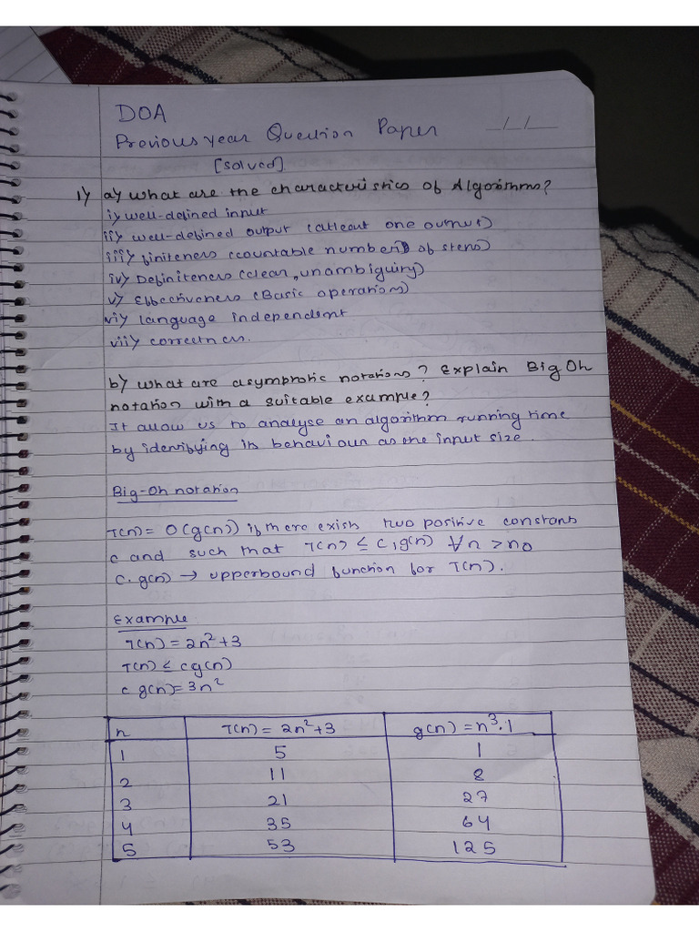 DOA Question Paper Solved | PDF DOA Question Paper Solved | PDF