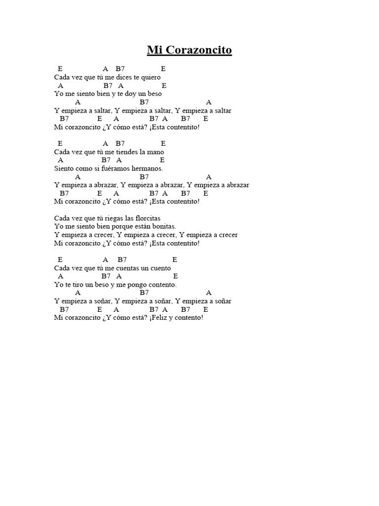 Mi corazoncito_Acordes | PDF