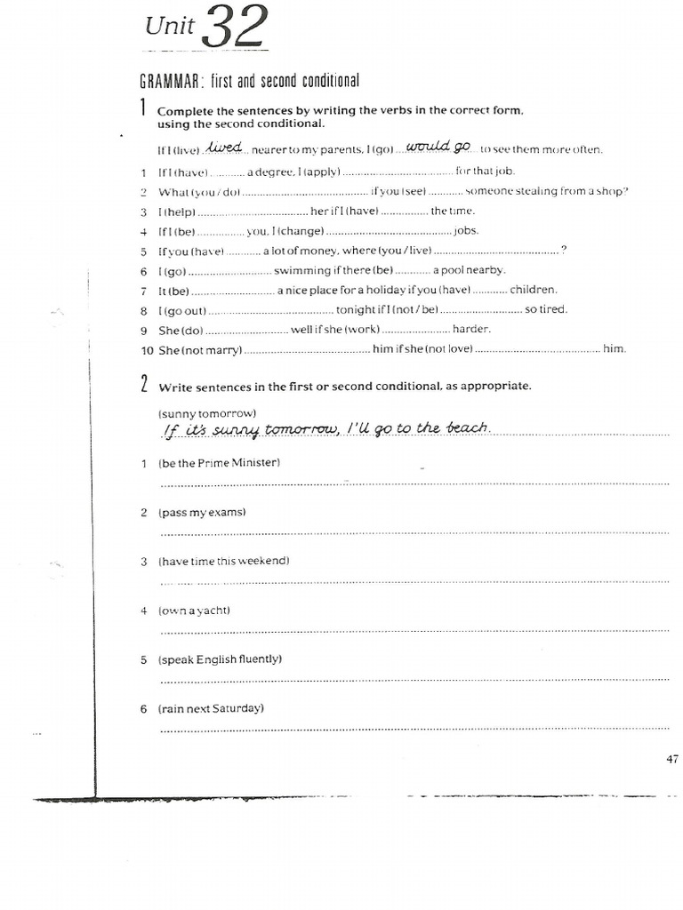 Unit 32. First and Second Conditional | PDF