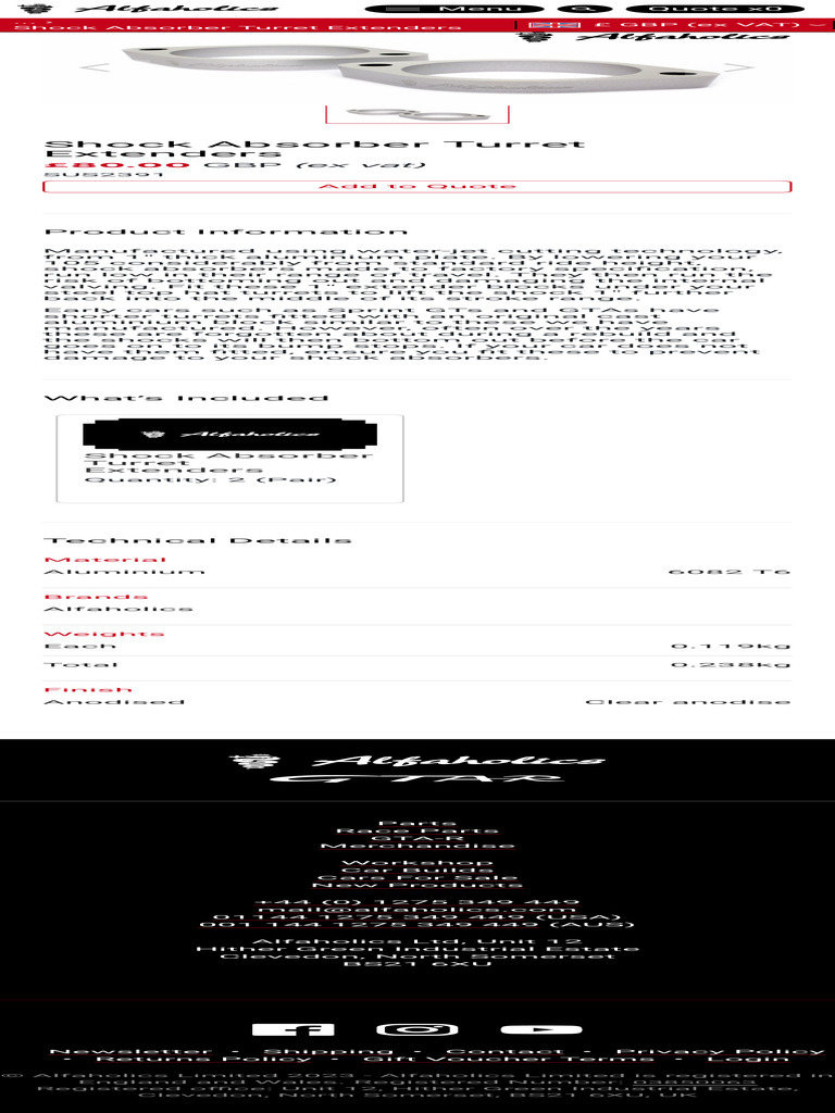 Shock Absorber Turret Extenders - Alfaholics | PDF | Car | Vehicles