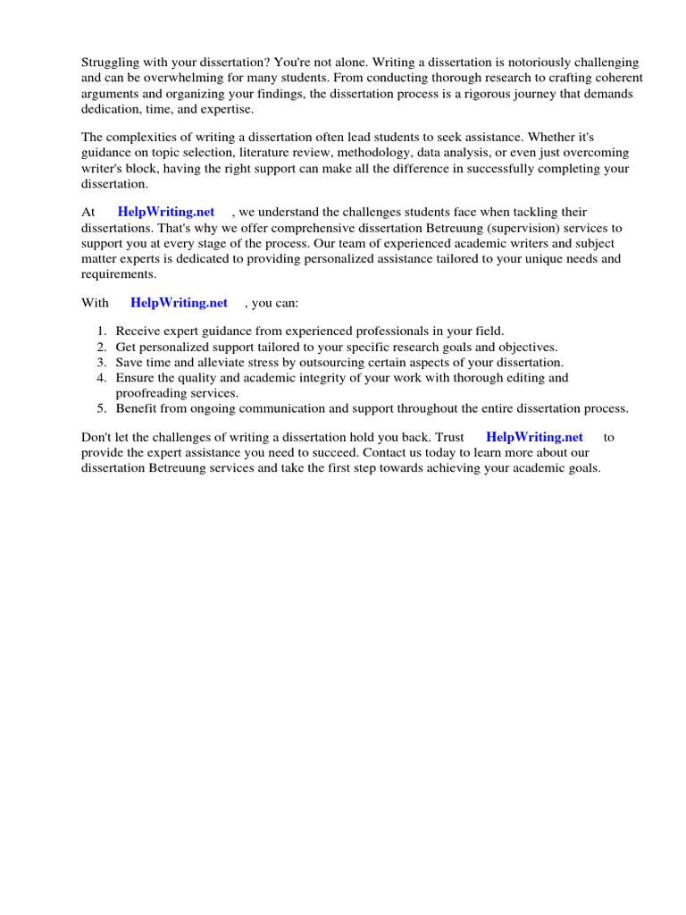 Dissertation Betreuung | PDF | Thesis | Expert