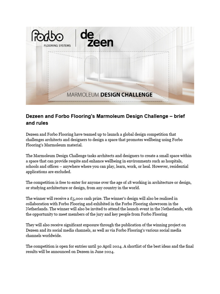 Marmoleum Design Challenge - Brief and Rules | PDF