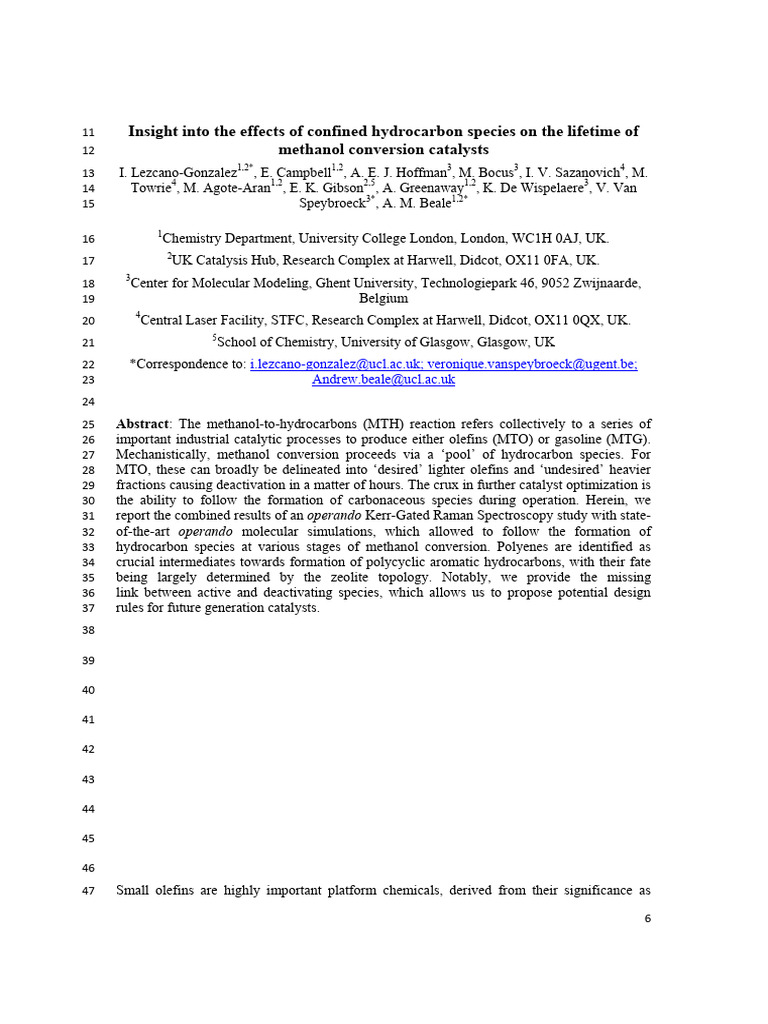 Accepted Manuscript | PDF | Alkene | Catalysis